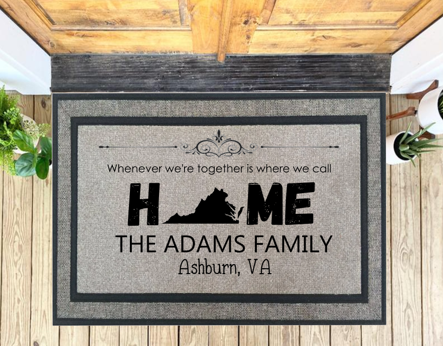 State Personalized Door Mat - 18 X 30 — Ink It Up Now